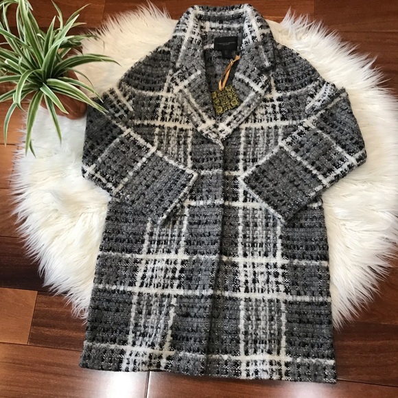 Christian Siriano | Jackets & Coats | Newchristian Soriano Grey Plaid ...